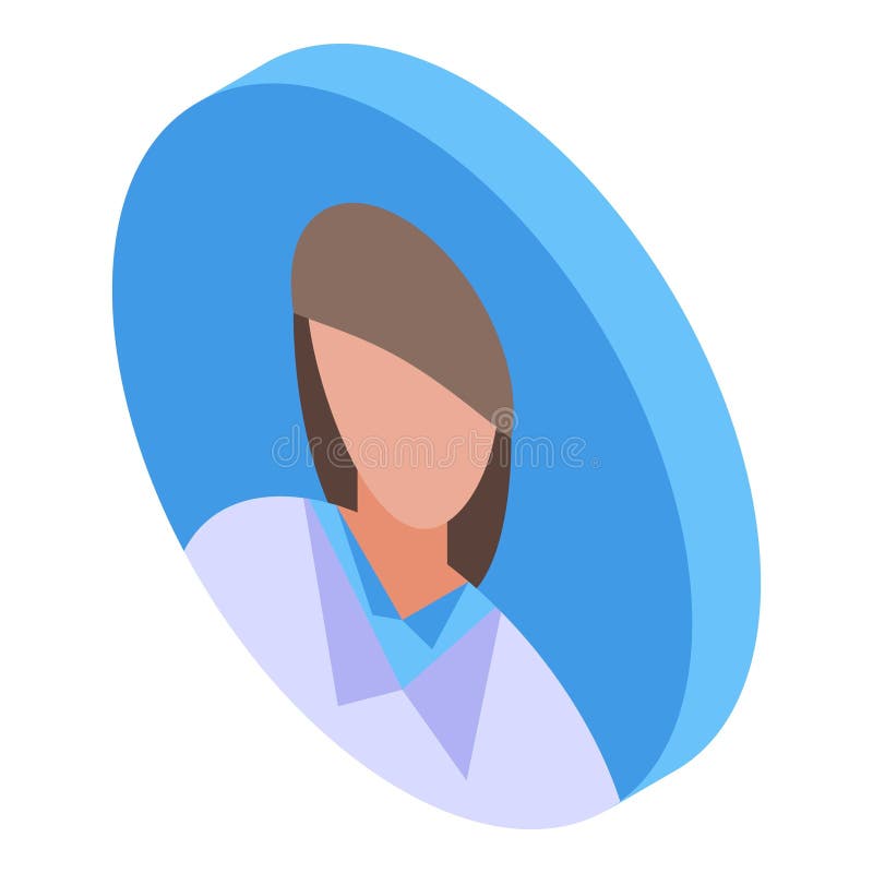 Female Doctor Wearing Lab Coat Posing in Round Frame Stock Illustration ...