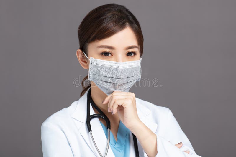 Female Doctor Wearing Protective Mask Stock Photo - Image of adult ...