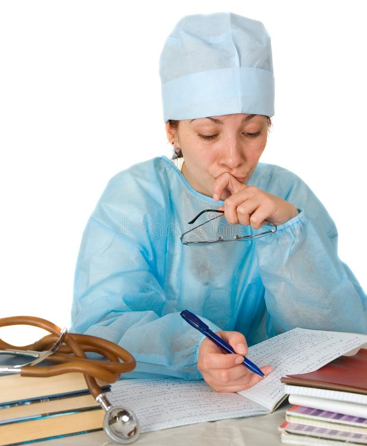 Female doctor working stock photo. Image of prescription - 21186886