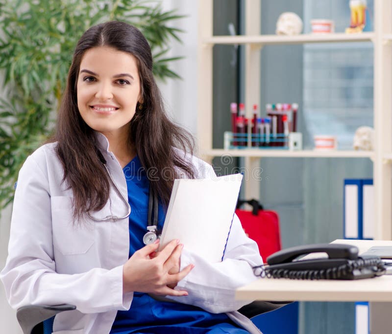 Female Doctor Working in the Clinic Stock Photo - Image of excited ...