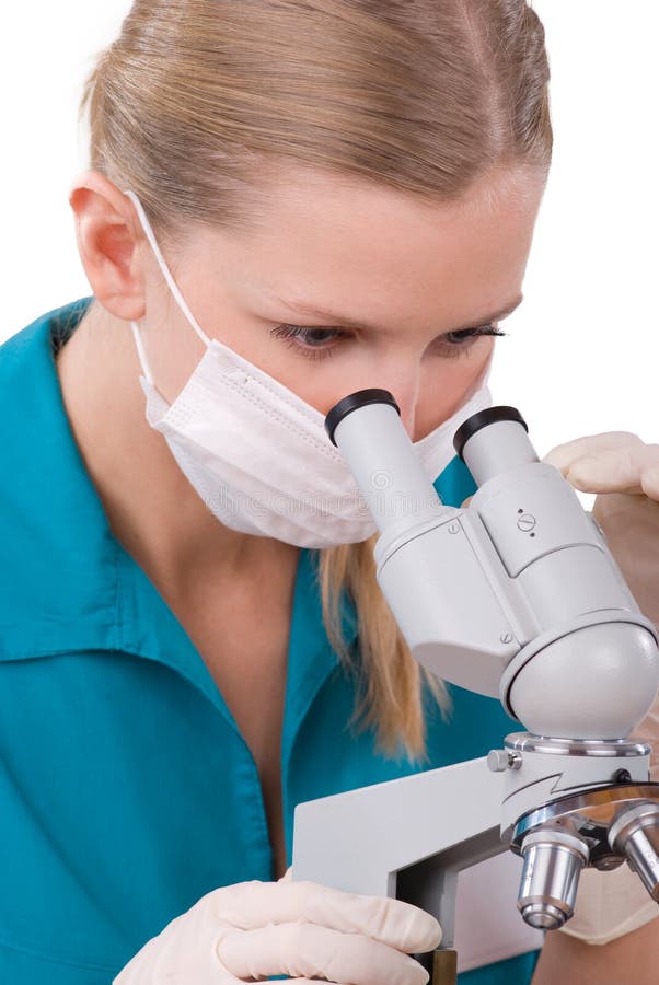 Female Scientists Using Microscopes in Laboratory Stock Image - Image ...