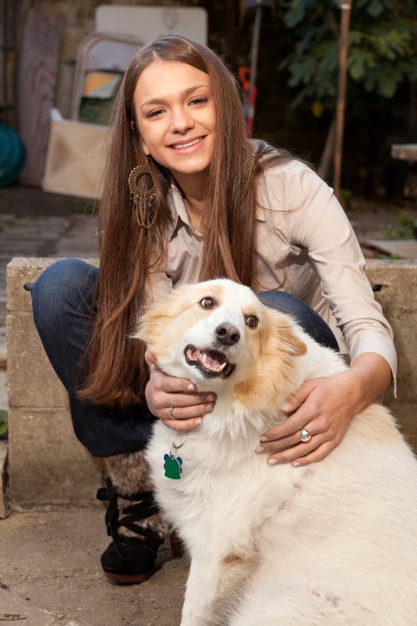 Female and dog stock photo. Image of people, girl, cute - 22026960
