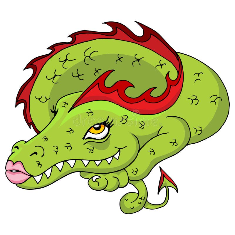 Female Dragon stock vector. Illustration of cartoon, clip - 42476037