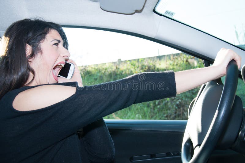 Female Driver in a Bad Situation Stock Image - Image of danger, trip ...