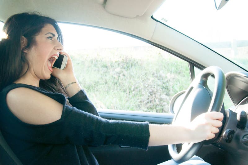 Female Driver in a Bad Situation Stock Photo - Image of girl, nature ...