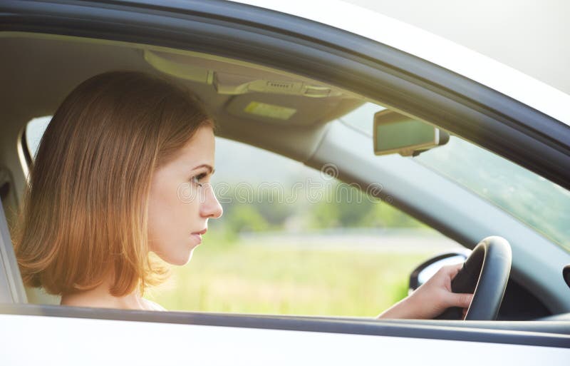 Female Driver Driving a Car Stock Photo - Image of driving, drive: 41408980