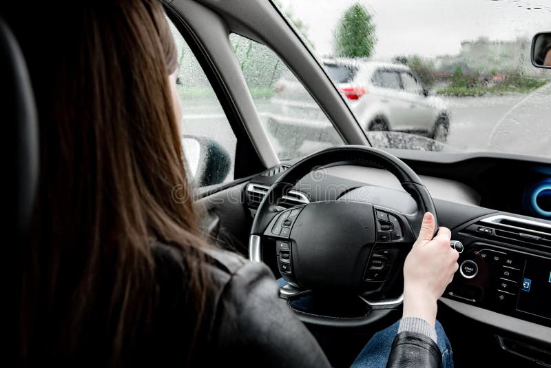 Sad Woman Driver Feeling Depressed and Crying in the Car. Stock Photo ...