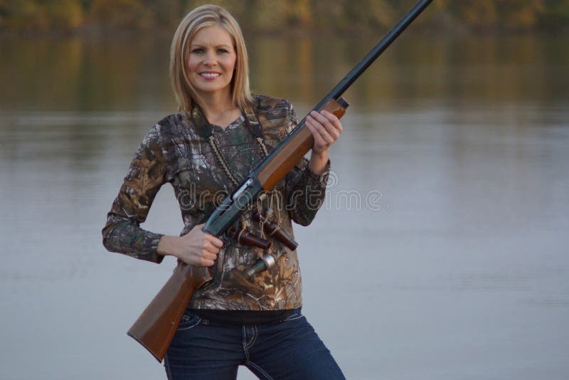 Female Duck Hunter stock photo. Image of hunter, shot - 61750952
