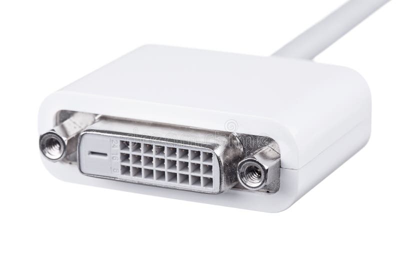 Female DVI Cable Adapter Isolated on White Stock Photo - Image of ...