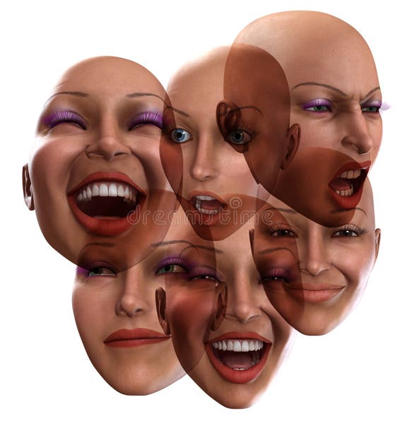 Female Emotions 5 stock illustration. Illustration of beautiful - 2345566