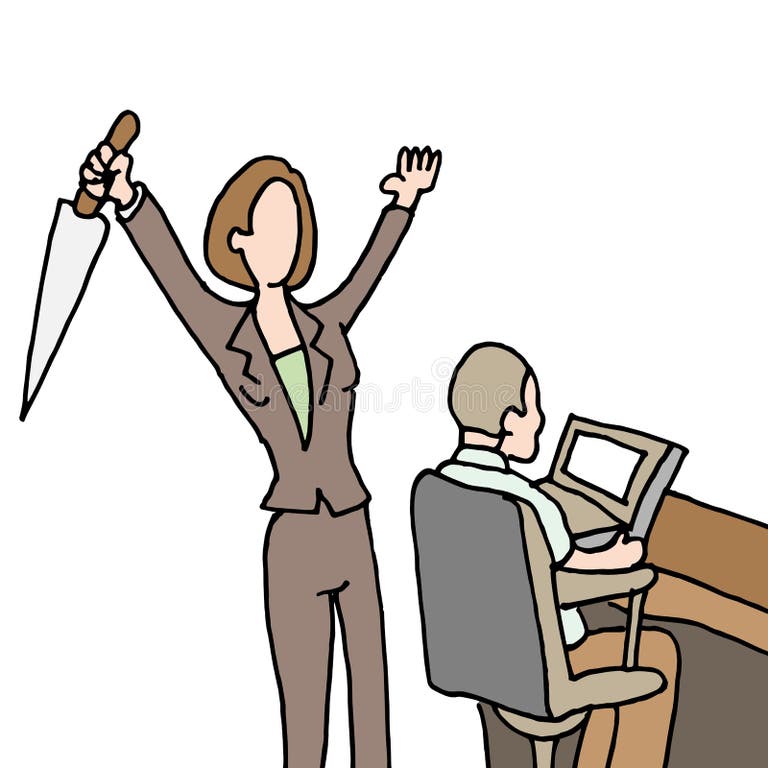 Female Employee Backstabbing Co-worker Stock Vector - Illustration of ...