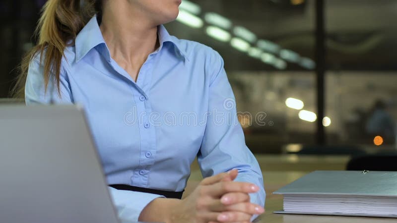 Female Employee Getting Additional Paperwork in Office, Workload ...