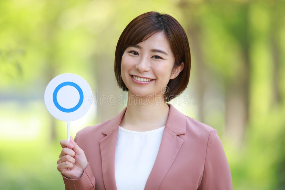 Female Employee with a Round Bill Stock Image - Image of cute, upper ...