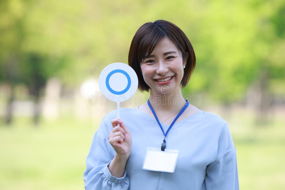 Female Employee with a Round Bill Stock Image - Image of clothing ...