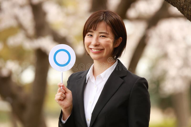 Female Employee with a Round Bill Stock Photo - Image of smile, young ...