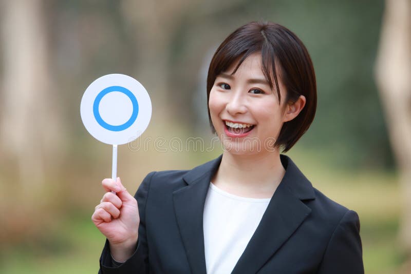 Female Employee with a Round Bill Stock Photo - Image of work, office ...