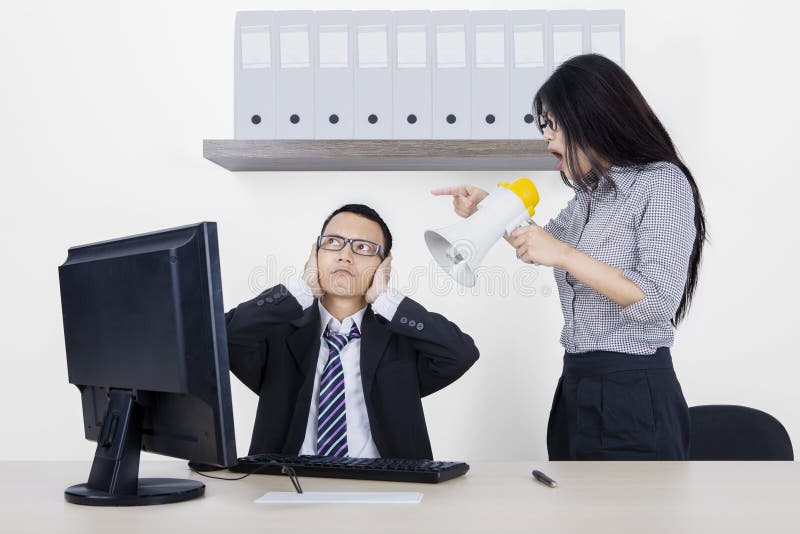 Female Employee Screaming at Her Manager Stock Photo - Image of ...