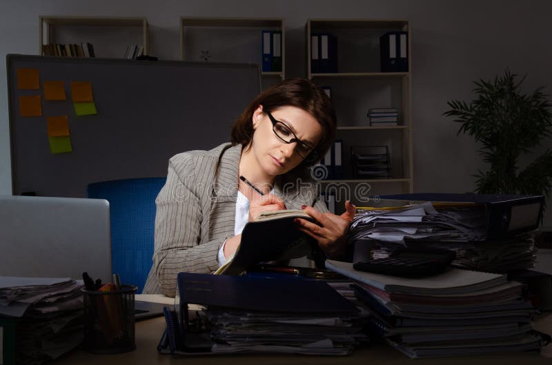 Female Employee Suffering from Excessive Work Stock Image - Image of ...