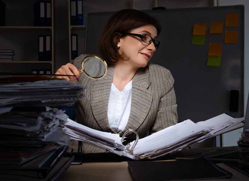 Female Employee Suffering from Excessive Work Stock Photo - Image of ...