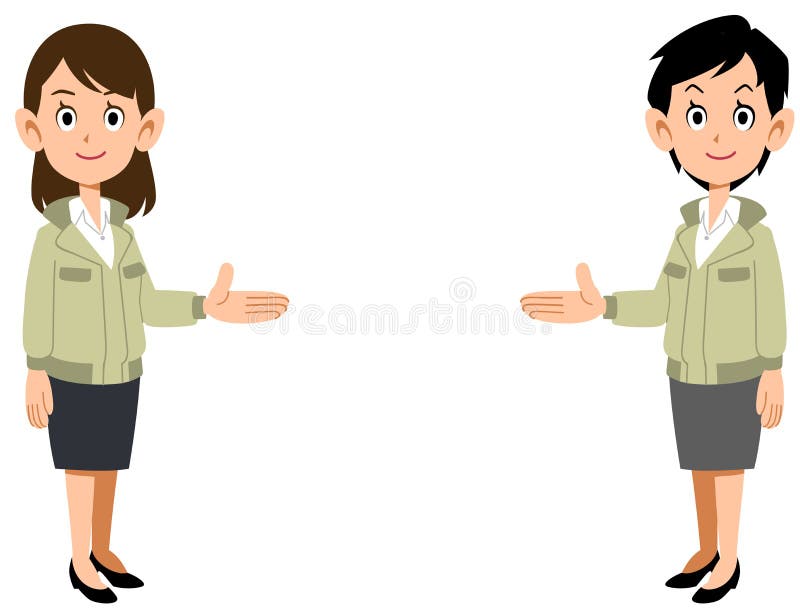 Female Employees Wearing Work Clothes To Introduce Stock Vector ...
