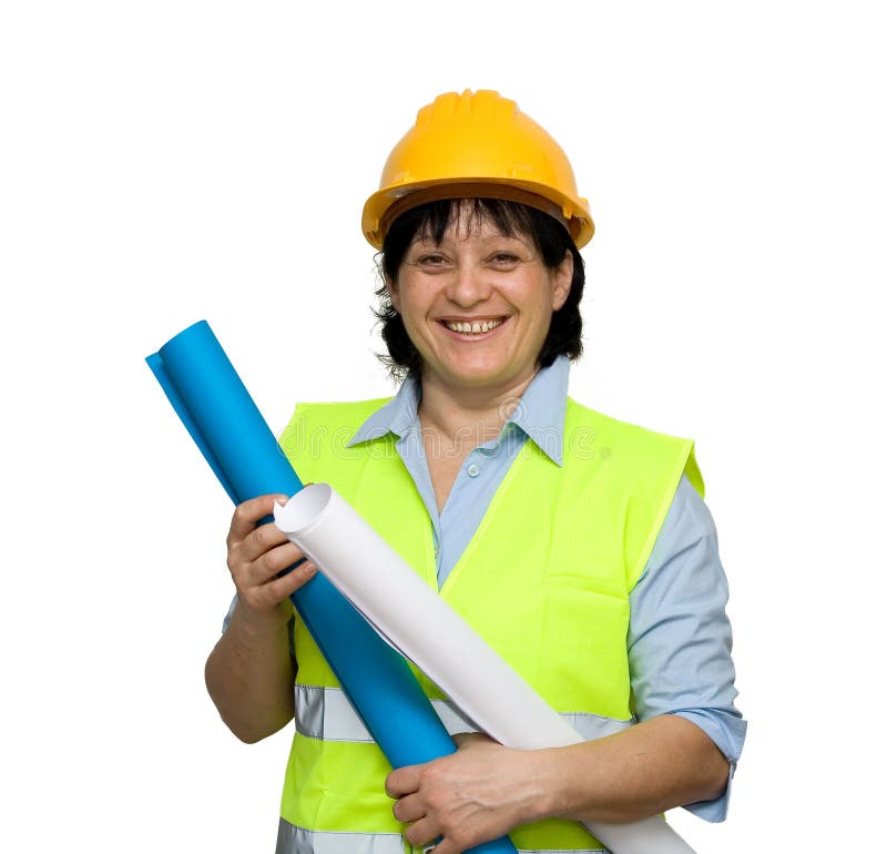 Female engineer stock image. Image of construct, helmet - 4004649