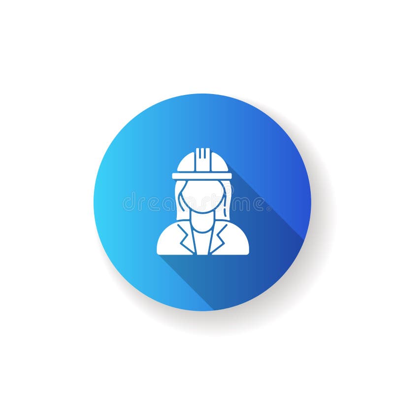 Engineer Blue Round Flat Design Vector Icon Isolated on White ...