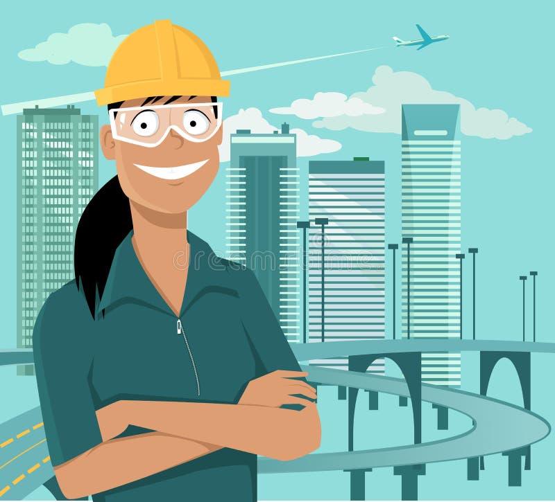 Female engineer stock vector. Illustration of city, person - 93832647