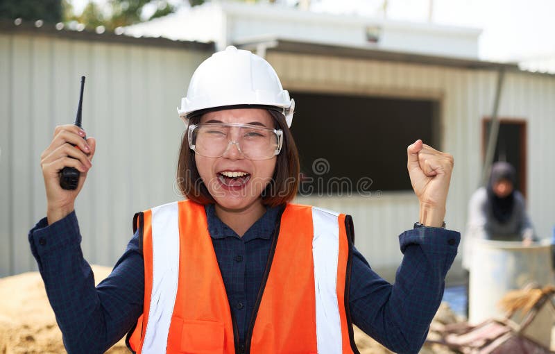 A Female Engineer or Contractor is Frustrated Over a Mistake Stock ...