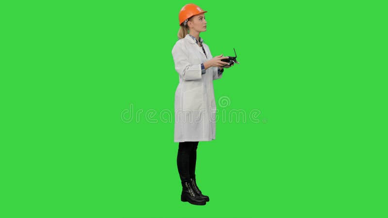 Female Engineer Correct Parts Of An Object Using Remote Controller On A