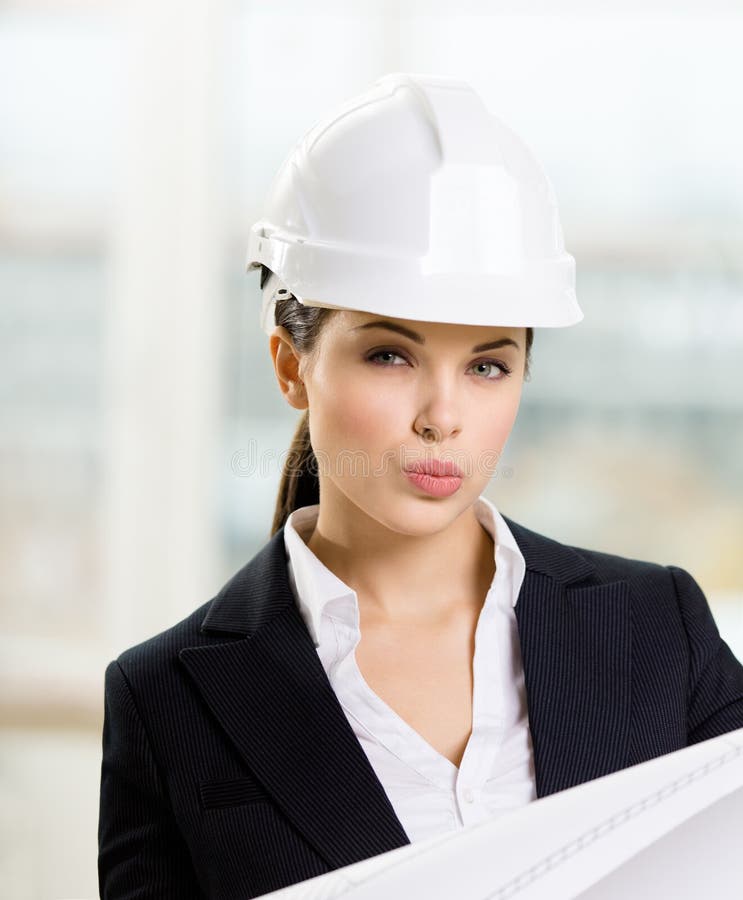 Female Construction Engineer Stock Photo - Image of lady, looking: 34478524