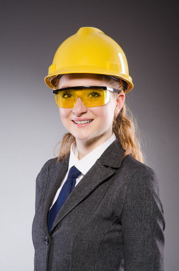 Female Engineer with Helmet Stock Image - Image of helmet, cute: 58146181