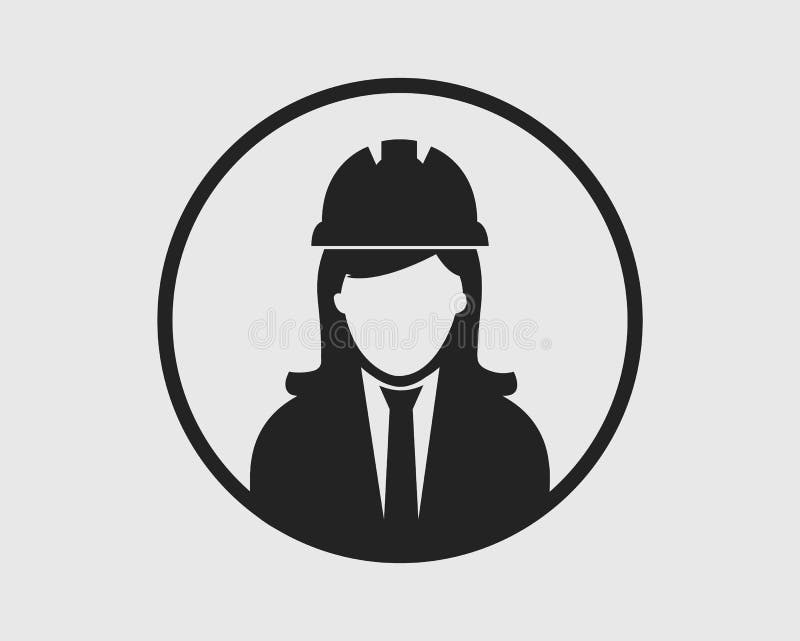 Female Engineer Icon with Circle Shape. Stock Vector - Illustration of ...