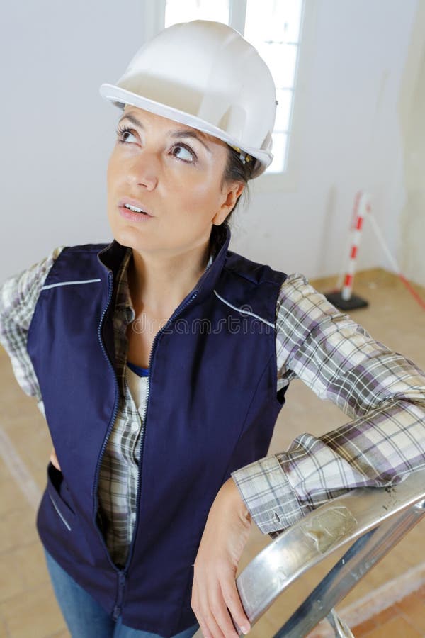 Female Engineer Makes Repairs Stock Image - Image of house, thinking ...
