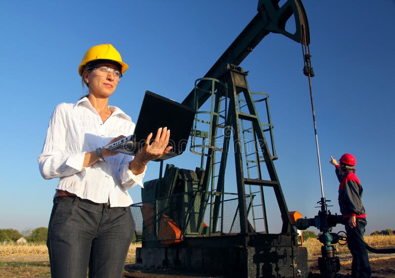 Female Engineer in an Oilfield Stock Photo - Image of construction ...