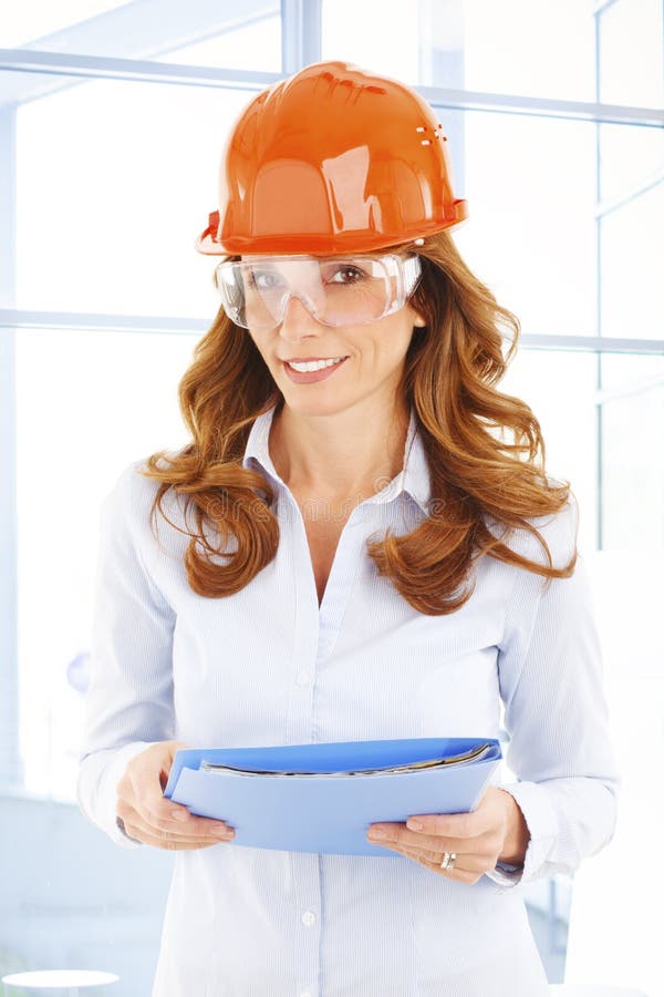 Female engineer portrait stock photo. Image of engineer - 58767372