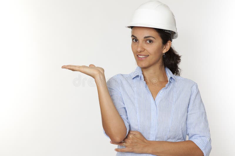 Female engineer showing stock image. Image of present - 22276275