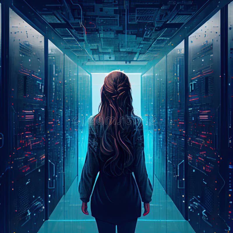 Female it engineer stock illustration. Illustration of technology ...