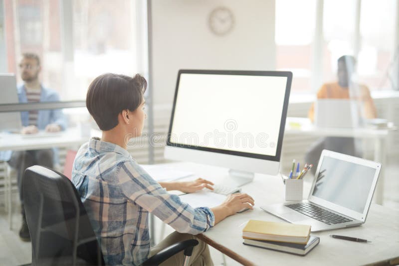 Female it Engineer stock photo. Image of desk, looking - 162205626
