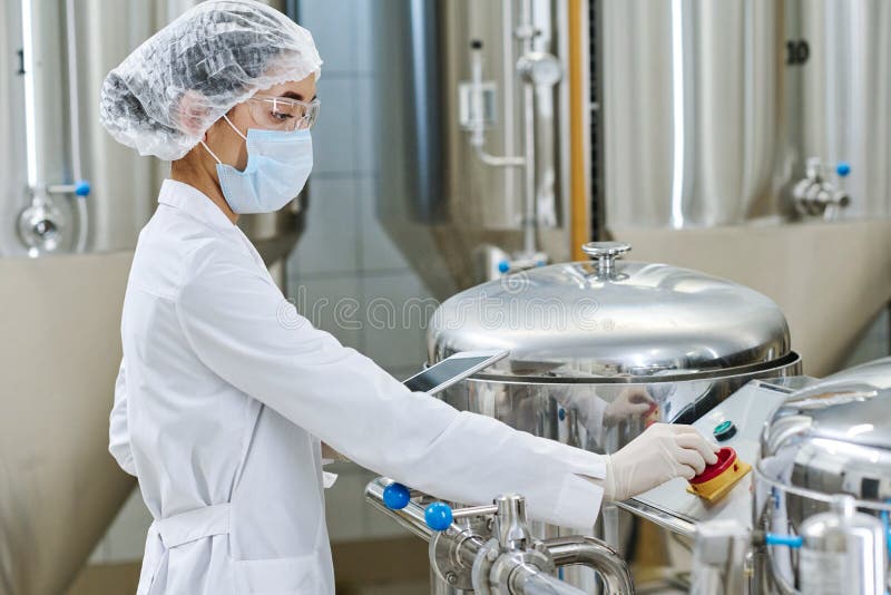Engineer in Uniform Controlling the Machinery Stock Image - Image of ...