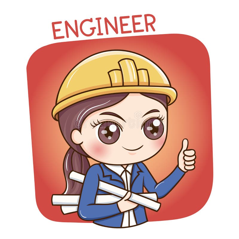 Female Engineer_vector stock vector. Illustration of project - 136343818