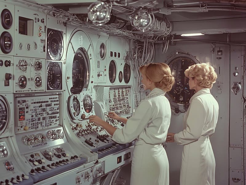 Female Engineers Operating Complex Machinery in Technological Control ...