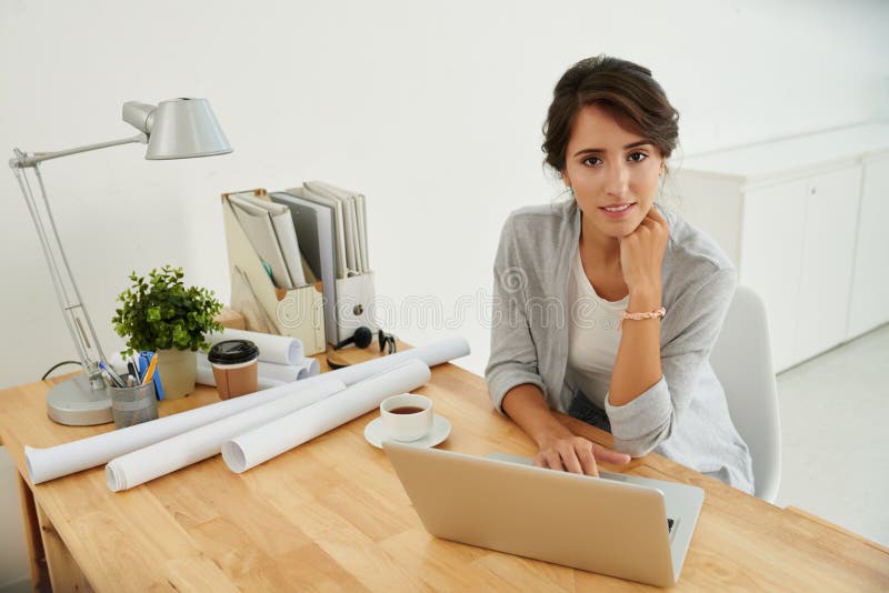Female entrepreneur stock photo. Image of computer, caucasian - 71555190