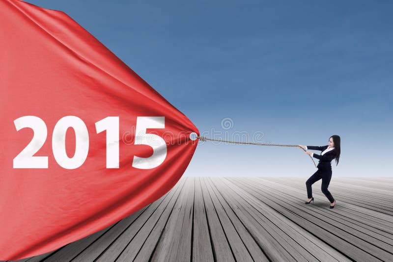 Female Entrepreneur Pulling Number 2015 Stock Photo - Image of japanese ...