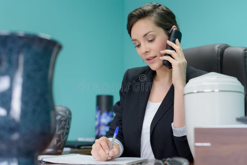 Female Executive Making Call Stock Image - Image of consulting, office ...