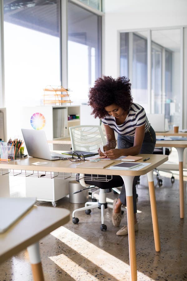 Female Executive Working at Her Desk Stock Photo - Image of lifestyle ...