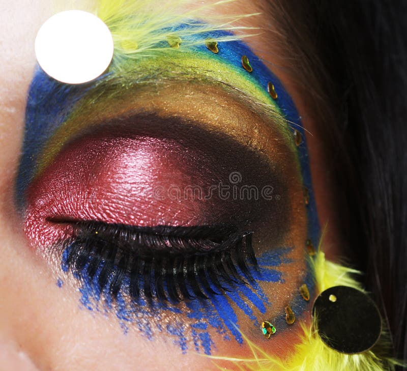 Female Eye with Bright Creative Make-up Stock Image - Image of ...