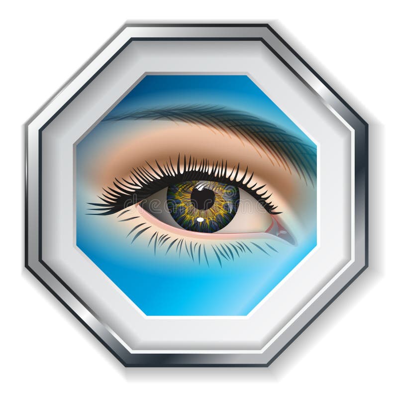 Female Eye Closeup in the Frame. Vector Stock Vector - Illustration of ...