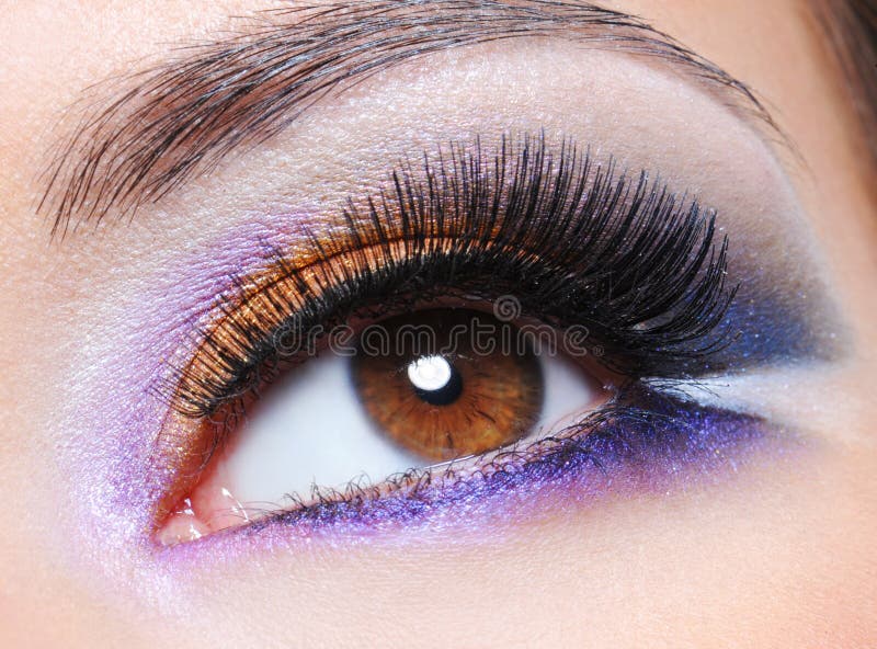 Fashion Makeup of a Female Eye Stock Image - Image of creative, eyeball ...