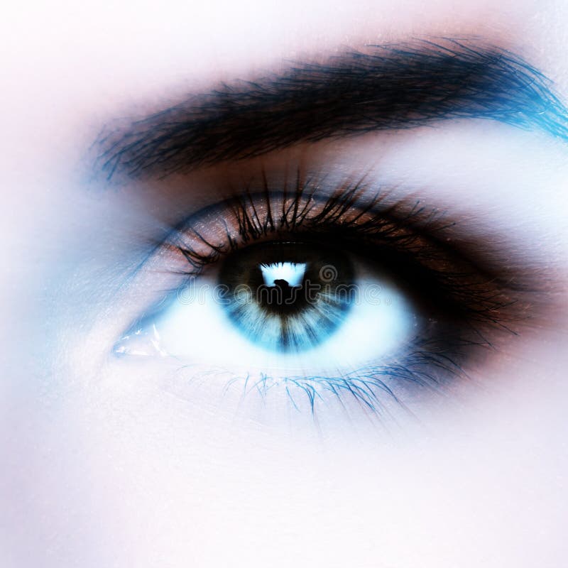 Female Eye with Interesting Effect of Motion or Light Rays Stock Photo ...