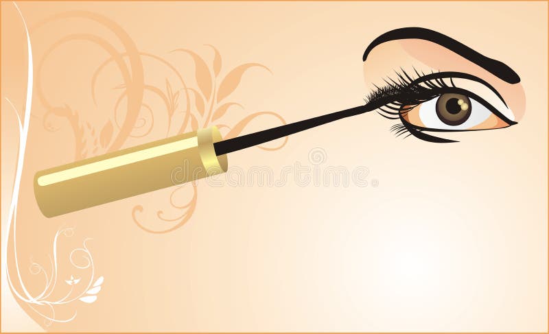 Female Eye and Mascara. Card Stock Vector - Illustration of cilia ...